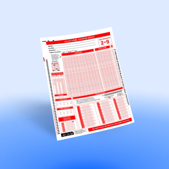 AGAT OMR Answer Sheet Tests 2-9 (pkg 10) – Australian Council for ...